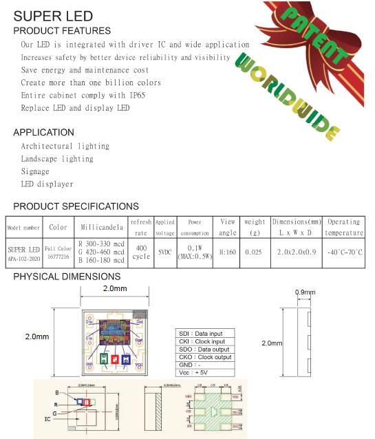 full color apa102 2020 integrated rgb led